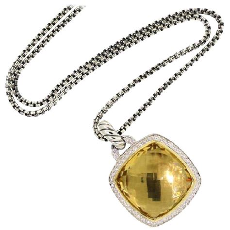 David Yurman Albion Pendant With Champagne Citrine And Diamonds And 18k