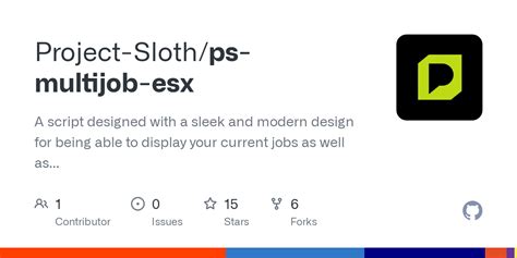 Github Project Sloth Ps Multijob Esx A Script Designed With A Sleek And Modern Design For