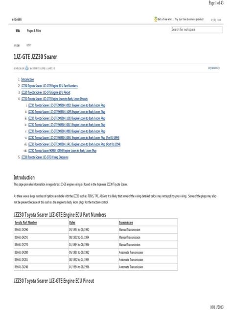 1JZ VVTI JZX110 ECU Pinout Comprehensive Guide