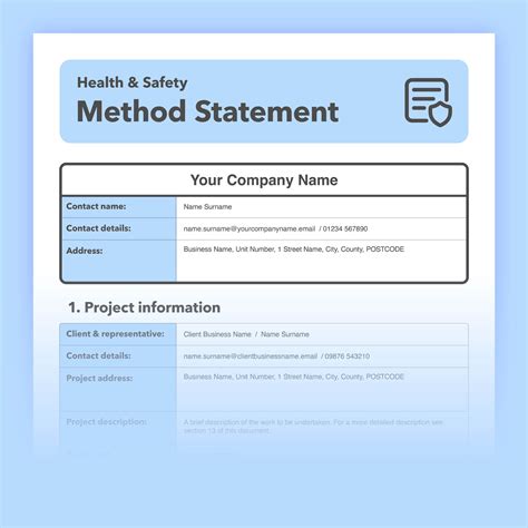 Multi Purpose Method Statement Template Pre Filled Simple Compliance Easyhealthandsafety