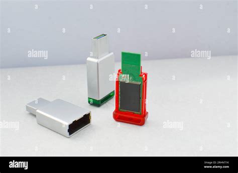 Closeup Of An Open USB Stick Revealing Its Internal Circuitry For Repair And Maintenance