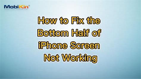 How To Fix The Bottom Half Of Iphone Screen Not Working Youtube