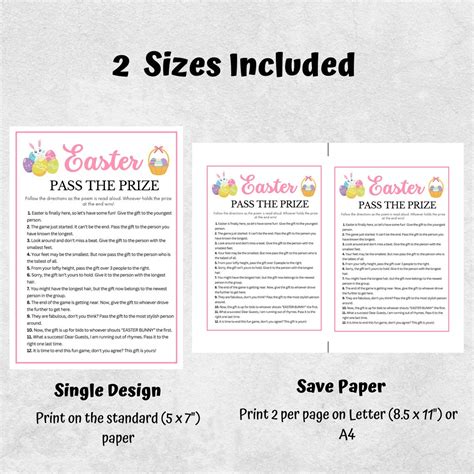 Easter Games Easter Pass The Prize Easter Party Games Easter Game