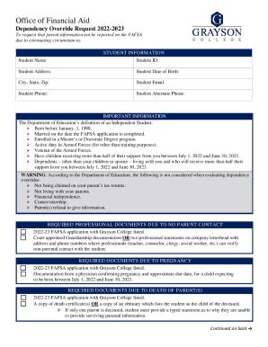 Fillable Online Fillable Online Dependency Override Request Fax Email Fax Email