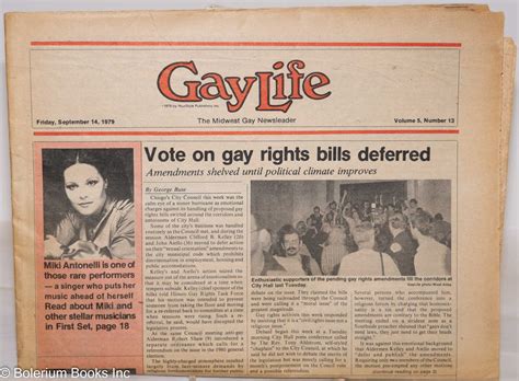 Gaylife The Midwest Gay Newsleader Vol 5 13 Friday September 14