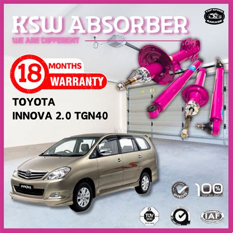 Toyota Innova 20 Tgn40 Ksw Gas Shock Absorber Front And Rear