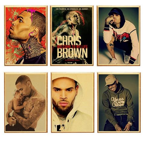 Vintage Randb Hip Hop Singer Chris Brown Poster Kraft Paper Prints Good