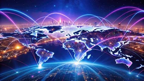 Illuminated Cities Interconnected Globally A Long Exposure Reveals The Global Data Network Stock