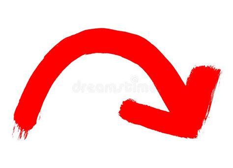 Hand Made Red Arrow With Curve Stock Illustration Illustration Of