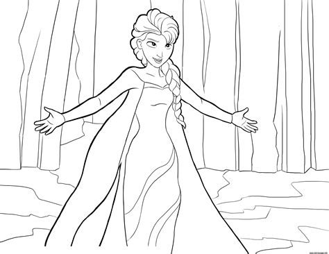 Elsa Frozen Disney Coloring Page Printable