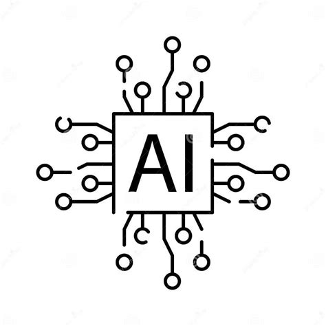 Deep Learning Ai Linear Icon Neural Network With Cogwheels Thin Line