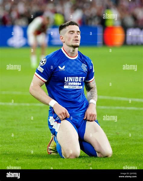 Rangers Ryan Kent Reacts At Full Time After The Uefa Champions League