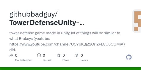 Github Githubbadguytowerdefenseunity Tower Defense Tower Defense Game Made In Unity Lot Of