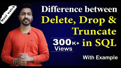 lec 53 difference between delete drop and truncate in sql dbms r