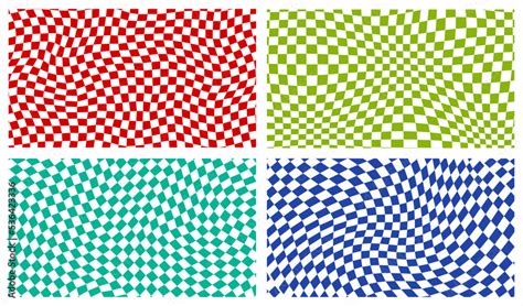 Groovy Retro Pattern Background In Psychedelic Checkered Backdrop Style
