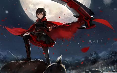 Rwby Ruby Rosehigh Caliber Sniper Scyth Hd Wallpaper Download