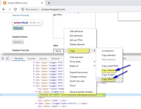 Selenium Locators Using Default Chrome Copy Xpath And Copy Selector