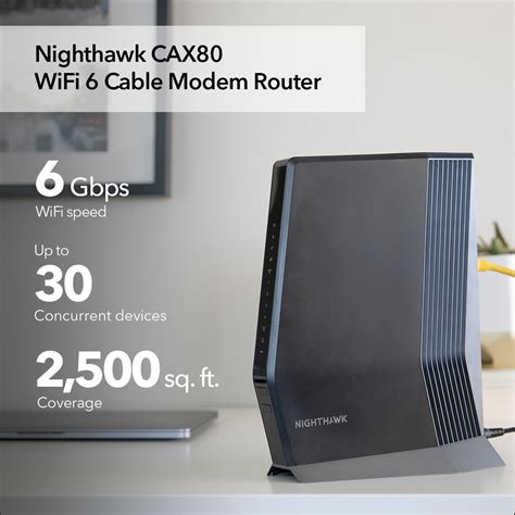 NETGEAR Nighthawk AX6000 Wi Fi 6 Router With DOCIS 3 1 Cable Modem Black Sansujyuku