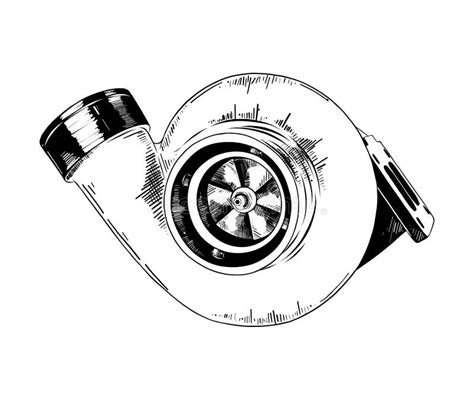 Turbocharger Pencil Drawing