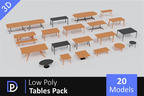 Low Poly Tables Pack 3d Furniture Unity Asset Store