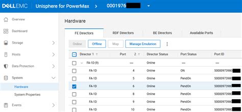PowerMax How To Enable And Disable A Frontend Port Using Unisphere Or Solutions Enabler Dell