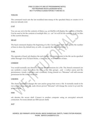 Sybsc Cs Sem Physical Computing And Iot Programming Unit Pdf