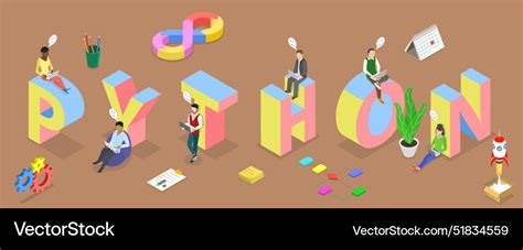 3d Isometric Flat Of Python Royalty Free Vector Image