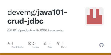 github devemg java101 crud jdbc crud of products with jdbc in console