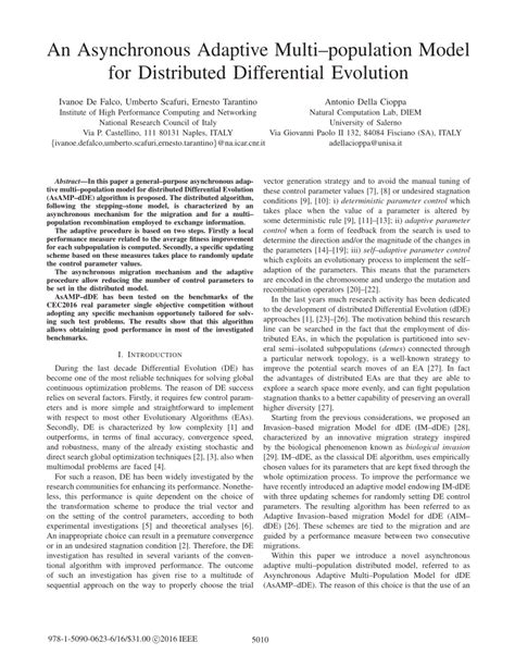 Pdf An Asynchronous Adaptive Multi Population Model For Distributed