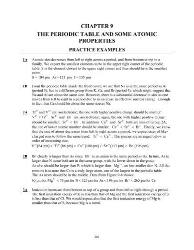 Chapter 9 The Periodic Table And Some Atomic Properties