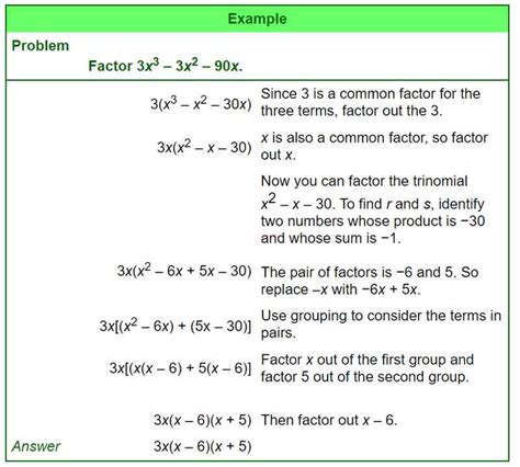 Factoring Trinomials Formula