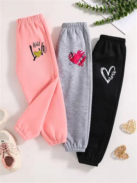 Girls Letter And Heart Print Sweatpants Casual Com Tiktok爆款商品分析 Gmv