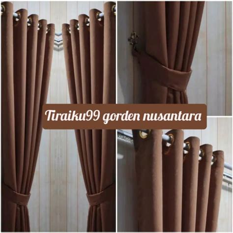 Jual Gorden Polos Minimalis Murah Tnggi 275cm Hordeng Korden Tirai Gordyn Pintu Jendela
