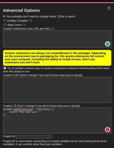 Enhancement Confirm Closing Page Issue TurboWarp Packager GitHub