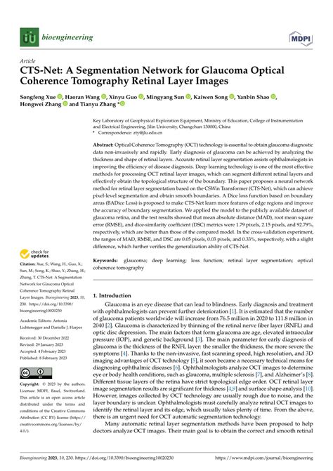 Pdf Cts Net A Segmentation Network For Glaucoma Optical Coherence Tomography Retinal Layer Images