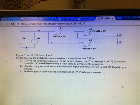 Solved Figure 3 A Nand Based Latch Please Analyze The Latch