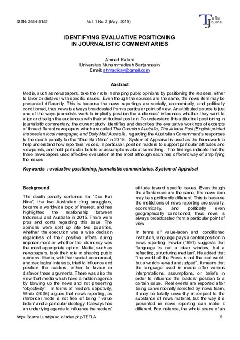 Pdf Identifying Evaluative Positioning In Journalistic Commentaries