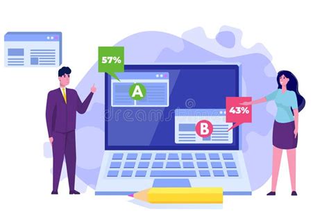A B Comparison Split Testing Concept Stock Vector Illustration Of