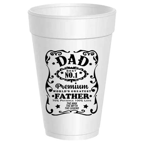 Dad Premium Father Label 25 Pack Sassy Cups Llc