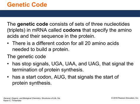 Ch 21 6 Genetic Code Protein Synthesis 5th Ed 5 Pptx