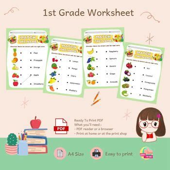 Match The Name Worksheet By Rutai Kritanonsakul TPT