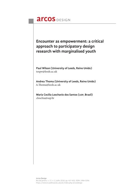 Pdf Encounter As Empowerment A Critical Approach To Participatory