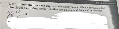 Solved Determine Whether Each Expression Is A Polynomial If Chegg