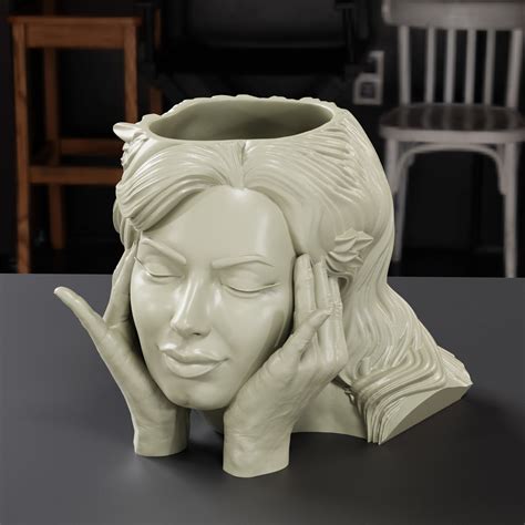 Stl Datei Gesicht Blumentopf Kopf Pflanzer Indoor Outdoor Niedliche