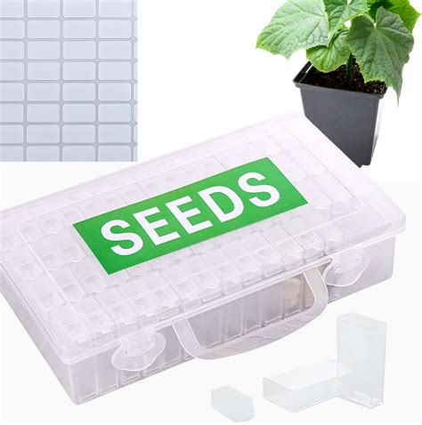 64 Slots Seed Storage Organizer 64 Grids Plastic Reusable