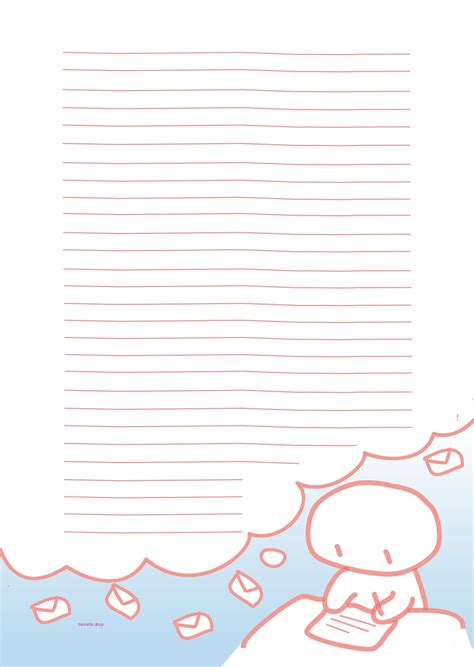 Cute Letter Paper Printable Pdf Printable Letter Stationery Kawaii