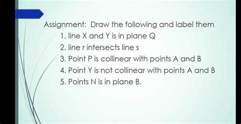Assignment Draw The Following And Label Them 1 Line X And Y Is In