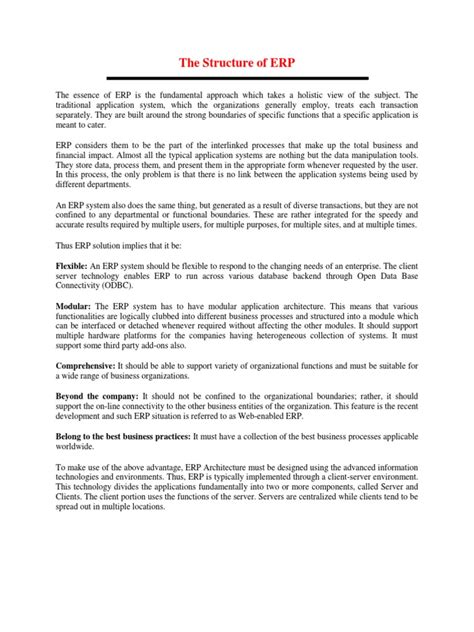 The Structure Of Erp Pdf Data Warehouse Product Lifecycle