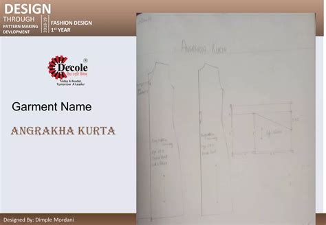 Dimple Mordani Diploma Fashion Design First Year Basic Pattern