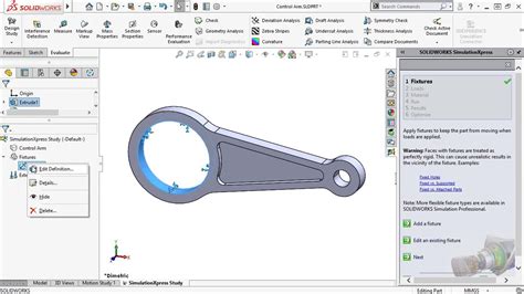 how to apply fixtures in solidworks simulationxpress solidprofessor video 3d engineer